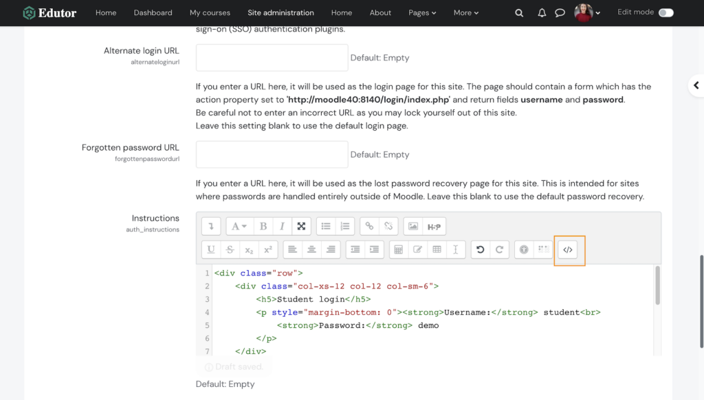 Moodle 5 & 4.x - How To Add A Custom Welcome Message To The Login Page - eLearning Themes
