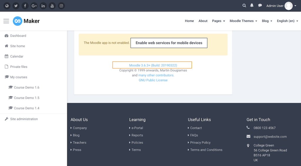 How to check your Moodle site's version and build - eLearning Themes
