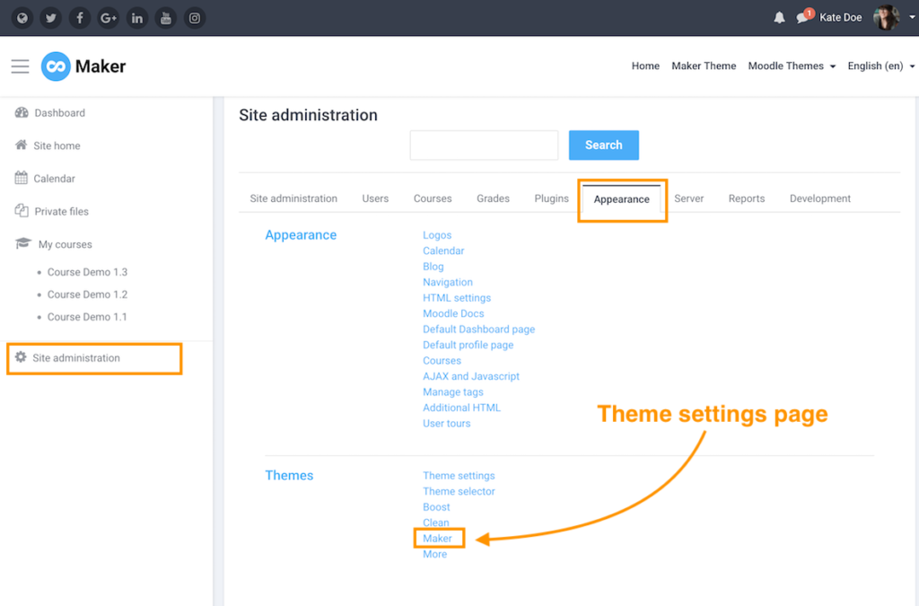 Moodle Theme Maker - Useful HTML code for the footer content blocks ...