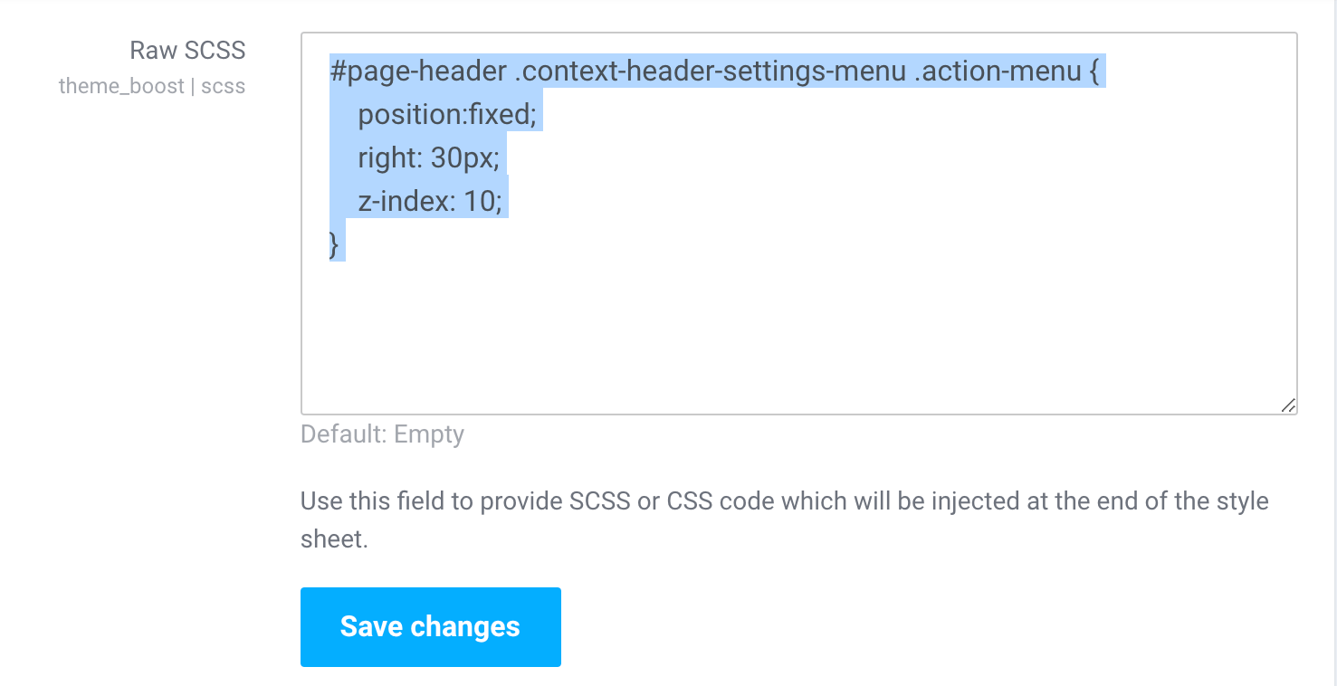 How To Make Moodle Course Admin Menu Static When Scrolled Elearning