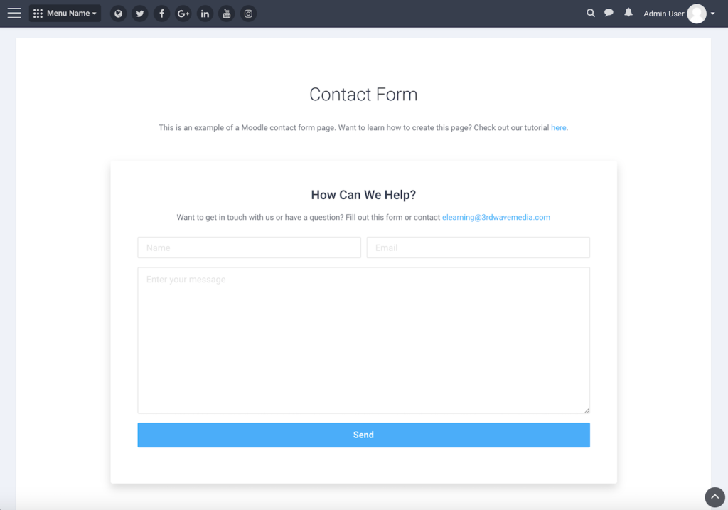 How To Add A Contact Form Page To Your Moodle Site - eLearning Themes