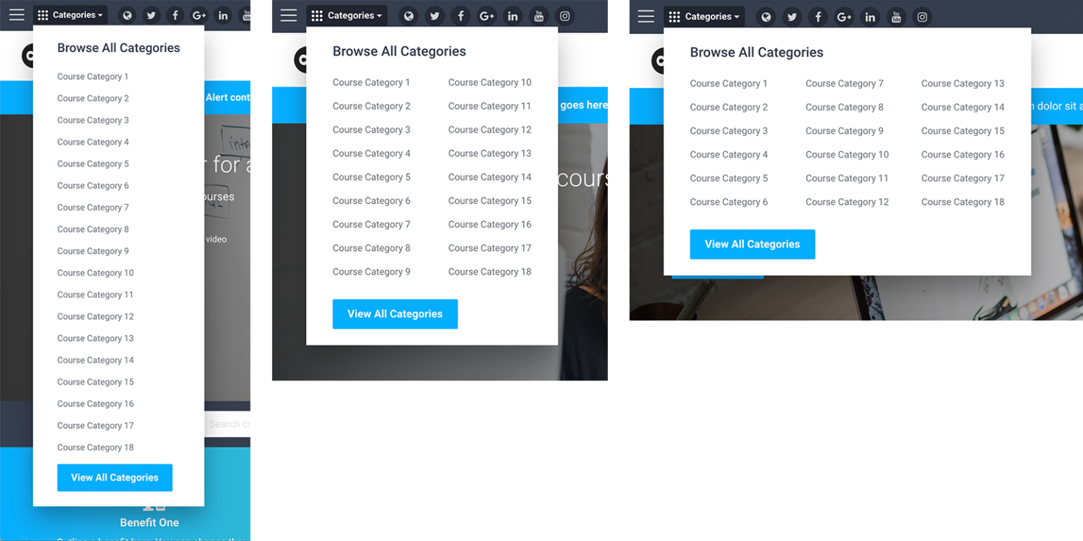 Moodle Theme Maker - New Header Dropdown Menu - eLearning Themes