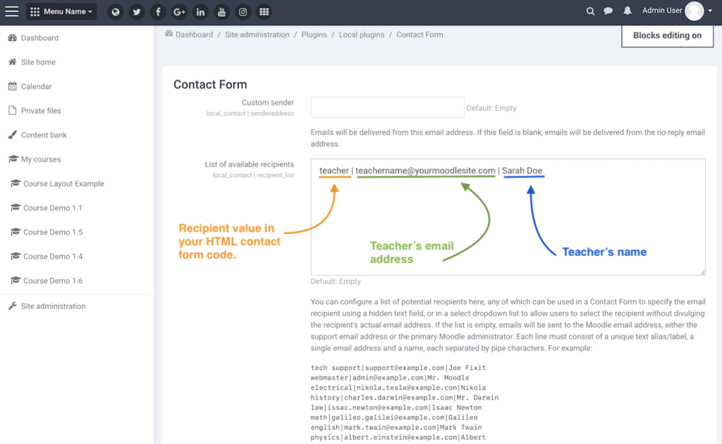 How To Add A Simple Contact Tutor Form In A Moodle Course - eLearning Themes