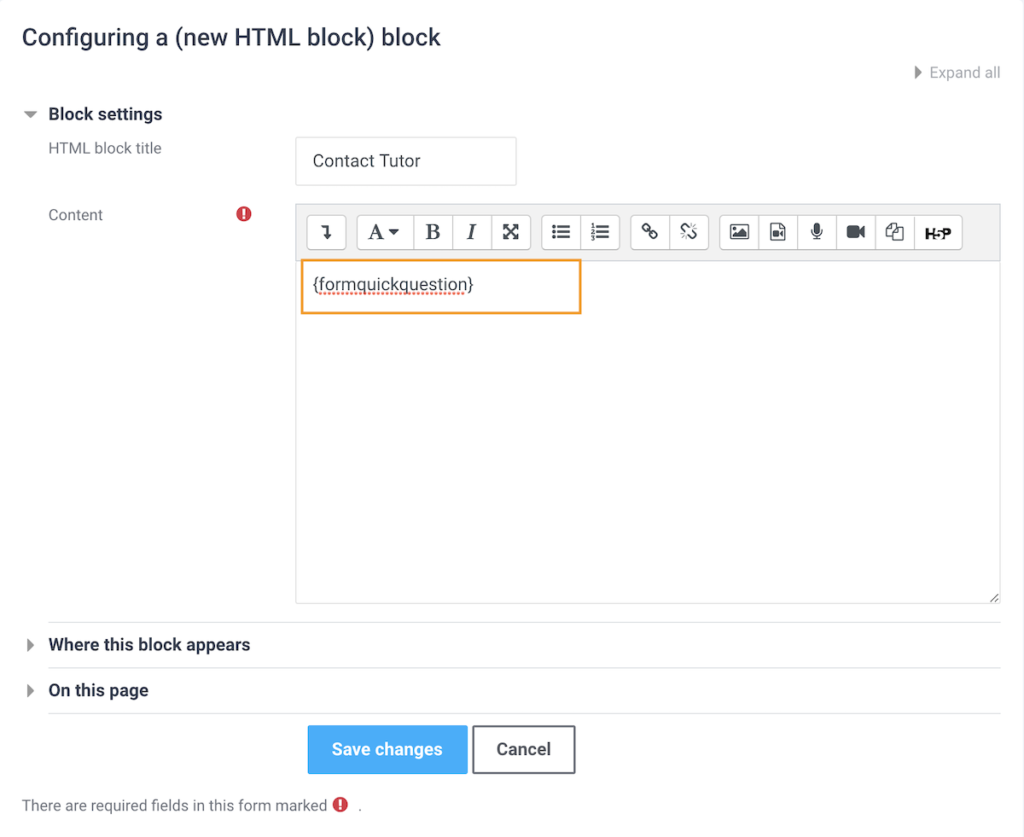 How To Add A Simple Contact Tutor Form In A Moodle Course - eLearning ...