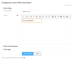 How To Add A Simple Contact Tutor Form In A Moodle Course - eLearning ...
