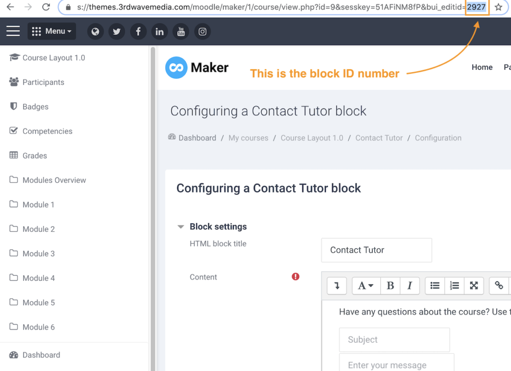 Moodle Blocks - How to Find Out The Block ID - eLearning Themes