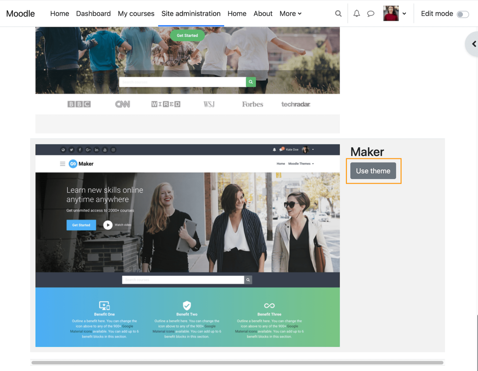 How to install a new Moodle theme in Moodle 4.x