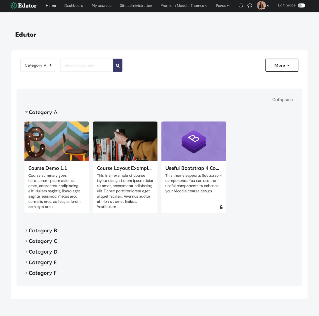 How To Add A Responsive Custom Menu In Moodle - eLearning Themes