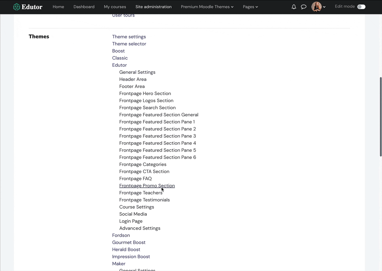 Moodle Theme Edutor Useful HTML Code Snippets For The Promo Section