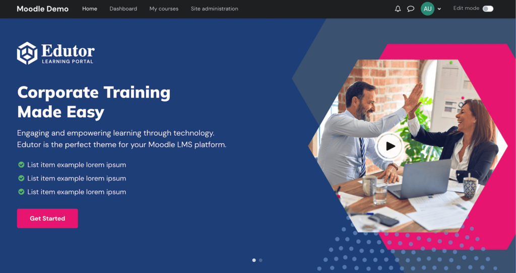 Moodle Theme Edutor – How To Use The Hero Section To Captivate Learners ...