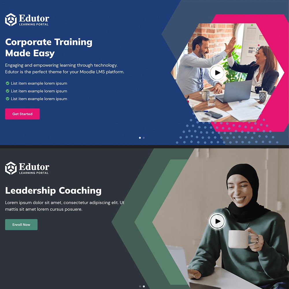 Moodle Theme Edutor – How To Use The Hero Section To Captivate Learners - eLearning Themes
