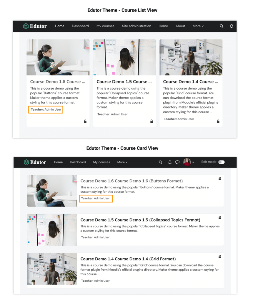 How To Hide Course Teacher(s) From Moodle Course Description ...