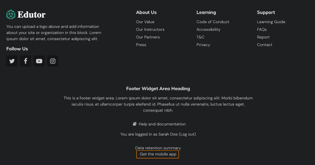 How To Remove The Get The Mobile App Link From Your Moodle Site ...