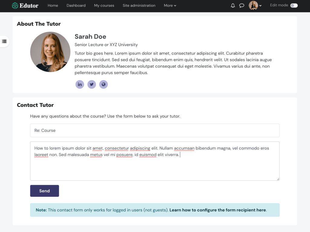 Moodle Contact Form Plugin - How To Change The Default Form Success ...
