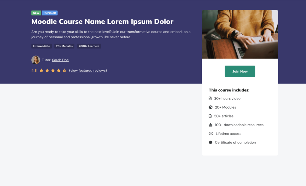 How to Create a Udemy-Style Moodle Course Landing Page: A Step-by-Step ...