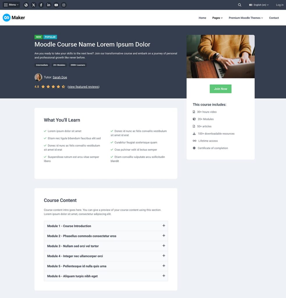 How to Create a Udemy-Style Moodle Course Landing Page: A Step-by-Step ...