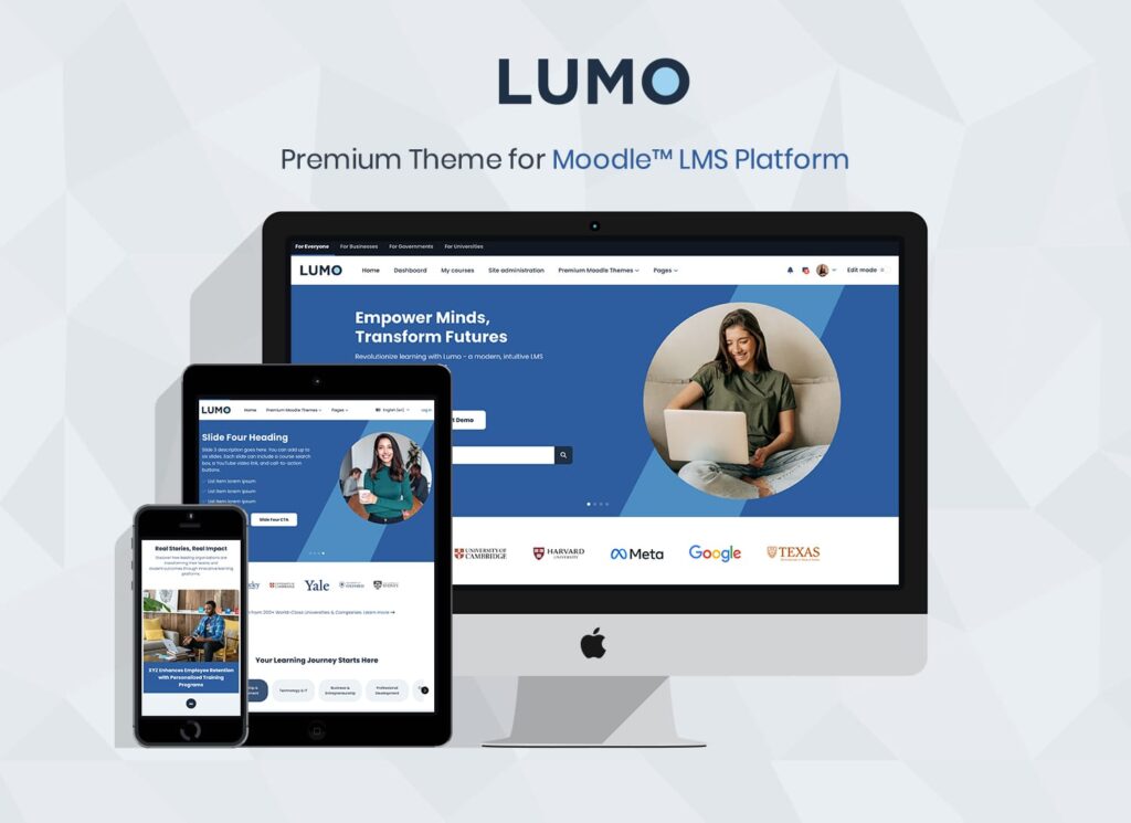 Lumo – Modern Moodle 5 Theme | For Universities, Businesses & Government