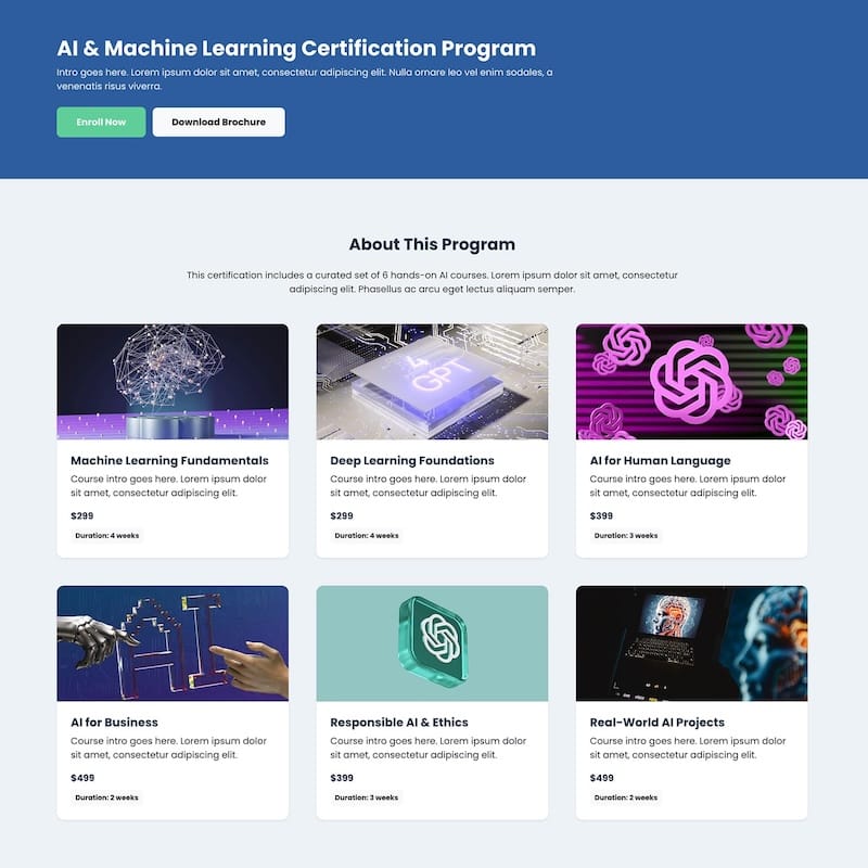 How to Add a Course Catalog Page in Moodle (Free Template + Guide)