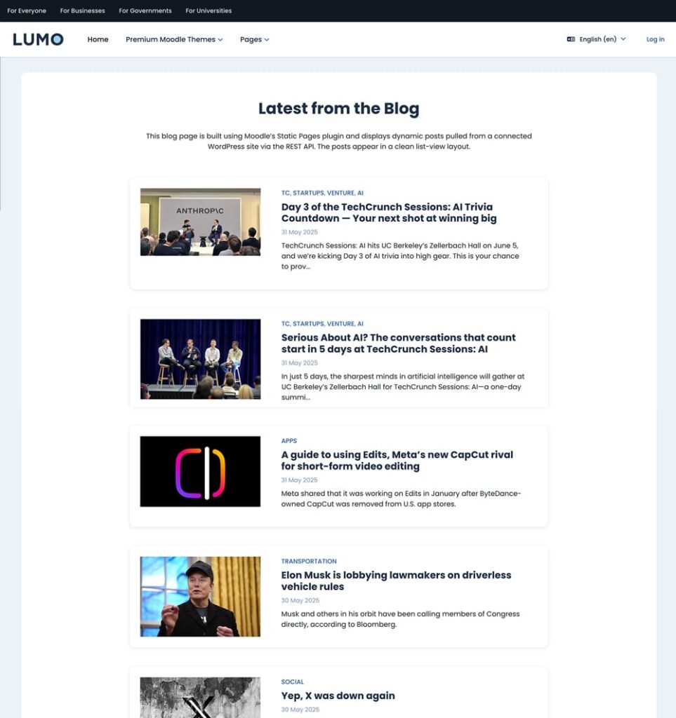 Lumo – Modern Moodle 5 Theme | For Universities, Businesses & Government