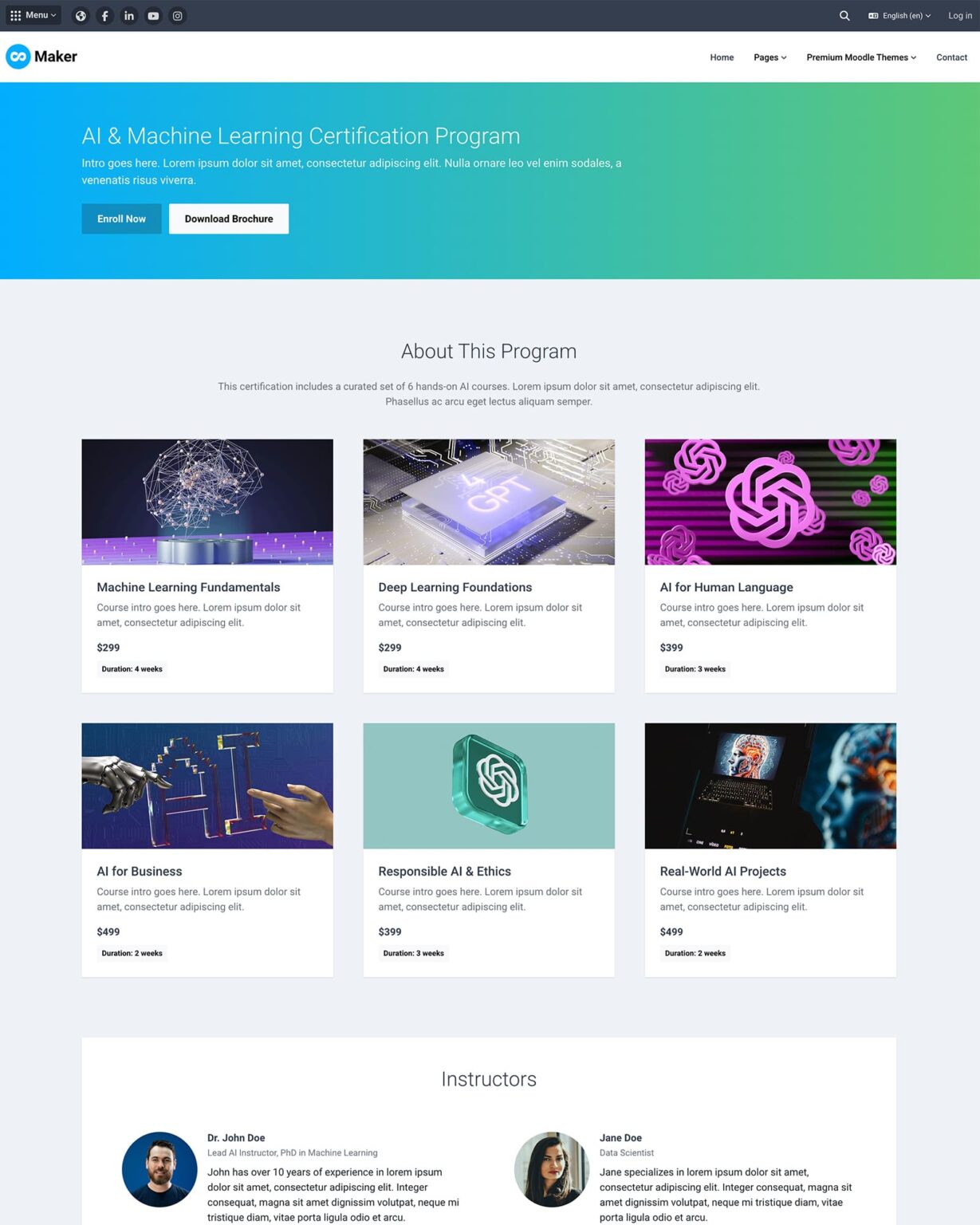 How to Add a Course Catalog Page in Moodle (Free Template + Guide)